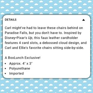 Loungefly | Bags | Loungefly Disney Pixar Up Chairs Cardholder | Poshmark